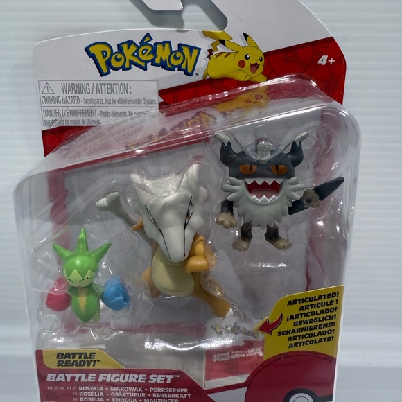 Pokemon | Toys | Pokemon Battle Figure Set Roselia Marowak Perrserker 3 ...